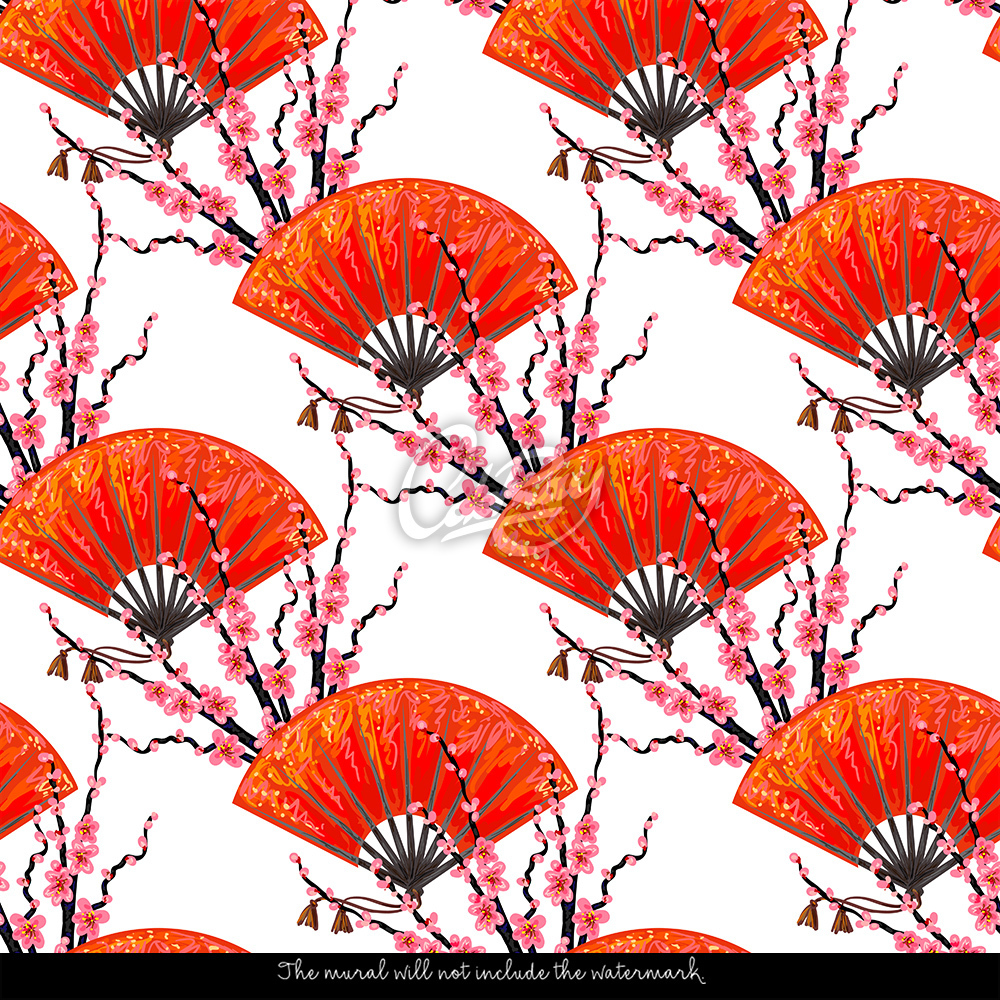 Japanese Fan Wallpaper Traditional Japanese Fan With Cherry Blossom